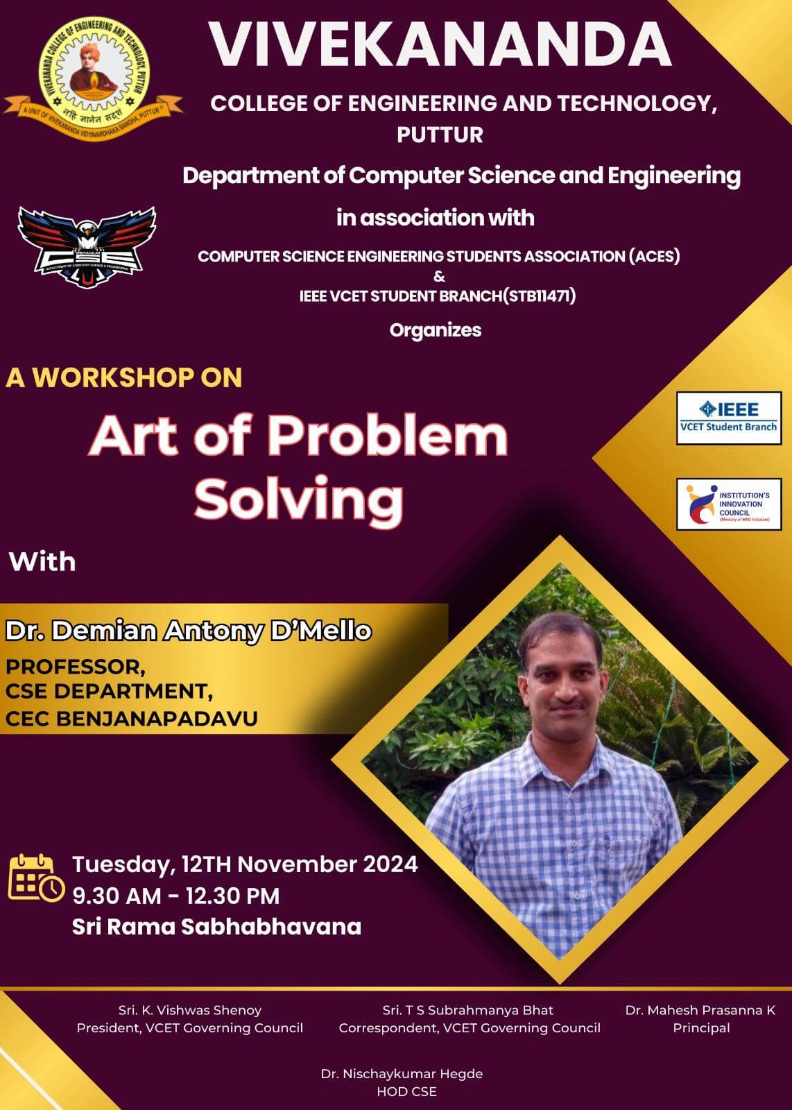 Workshop on "Art of Problem Solving | VCET